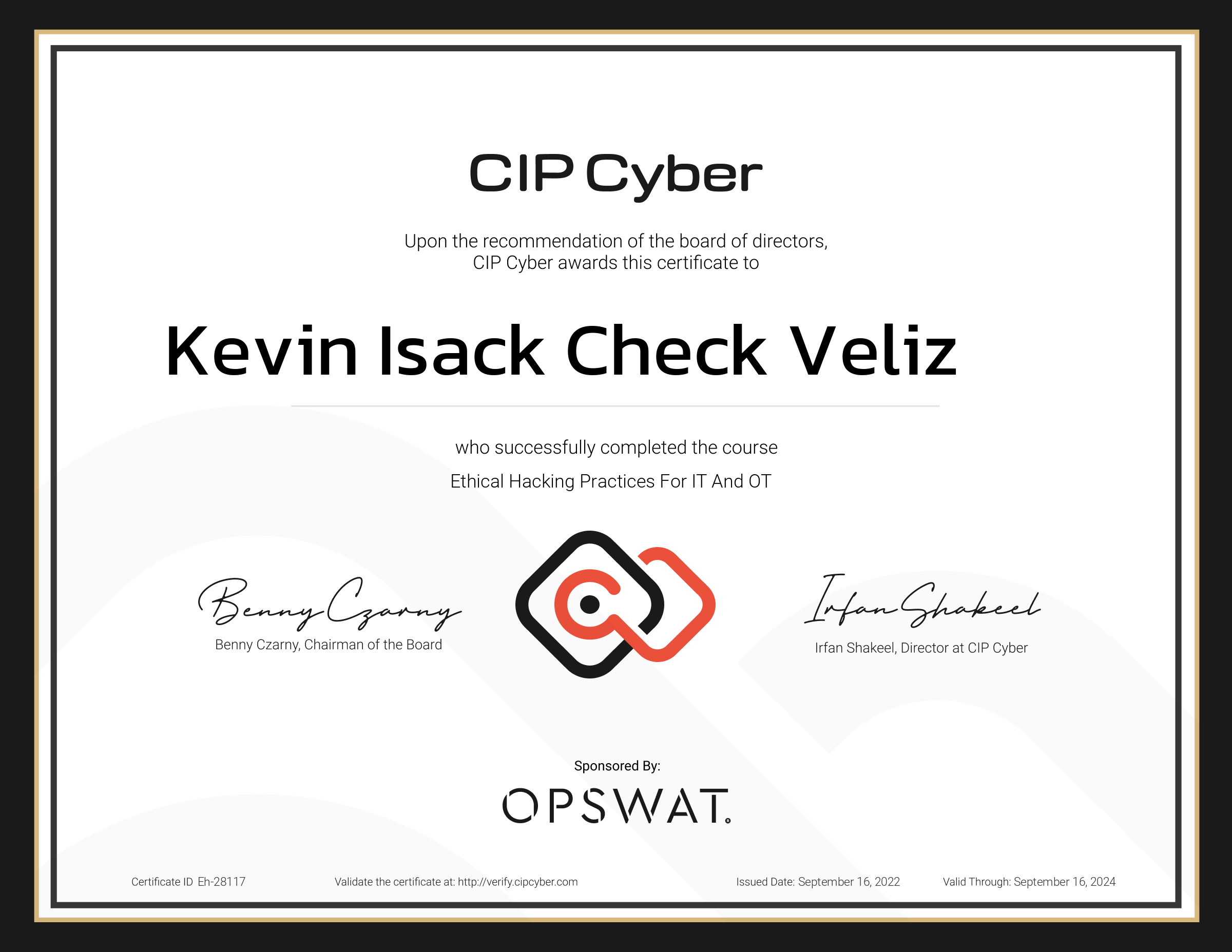 CIPCYBER Certificate